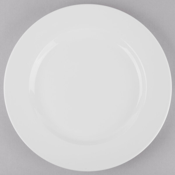 Libbey 840-445R-12 Porcelana 12" Round Bright White Wide Rim Porcelain ...