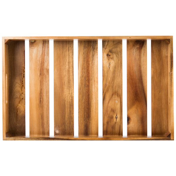 Tablecraft CRATE11 Full Size, 2 1/2" Deep Gastronorm Acacia Wood ...