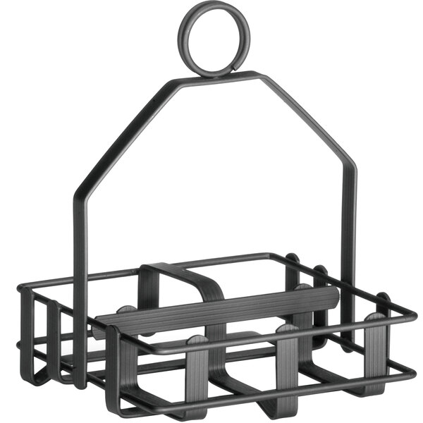 Tablecraft 609RBK Black Salt and Pepper Shaker / Sugar Packet Rack - 5 ...