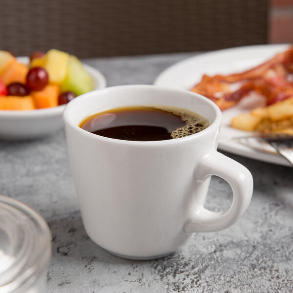 Libbey 840-110-004 Porcelana 7 oz. Bright White Porcelain Tall Cup - 36 ...