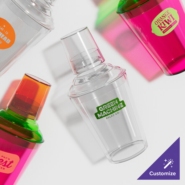 GET SH-175-NEON Cheers 17.5 oz. Customizable Neon SAN Plastic 3-Piece ...