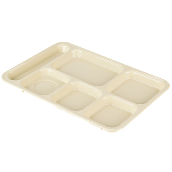 Carlisle P614R25 10" x 14" Right Handed Polypropylene Tan 6 Compartment ...