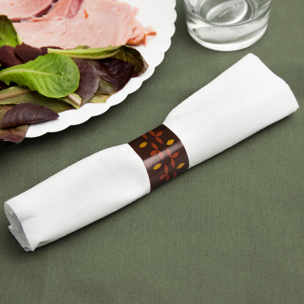 Hoffmaster 119975 CaterWrap 17" x 17" Pre-Rolled Earthtone Linen-Like ...