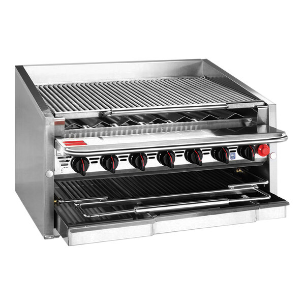MagiKitch'n CM-RMB-648CR 48" Natural Gas Countertop Cast Iron Radiant ...