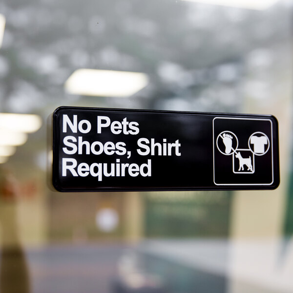 Vollrath 4523 Traex® No Pets; Shoes, Shirt Required Sign - Black and ...