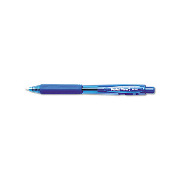 Pentel BK440C WOW! Blue Ink with Blue Barrel 1mm Retractable Ballpoint ...