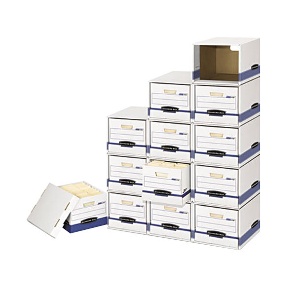 Fellowes 0162601 12" x 15" x 10" White/Blue Legal/Letter Sized Filing ...