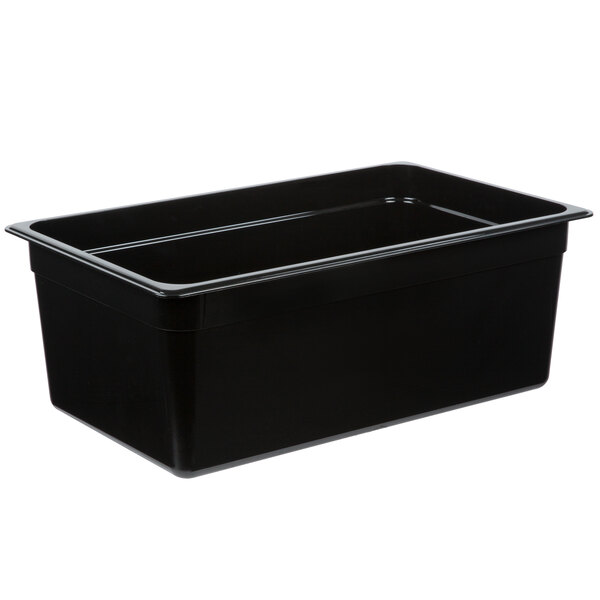 Cambro 18CW110 Camwear Full Size Black Polycarbonate Food Pan - 8" Deep
