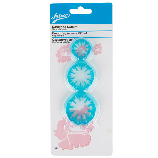 Ateco 1967 3-Piece Blue Plastic Carnation Cutter Set