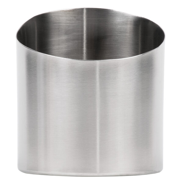 Tablecraft R44 4" Brushed Stainless Steel Angled French Fry Cup