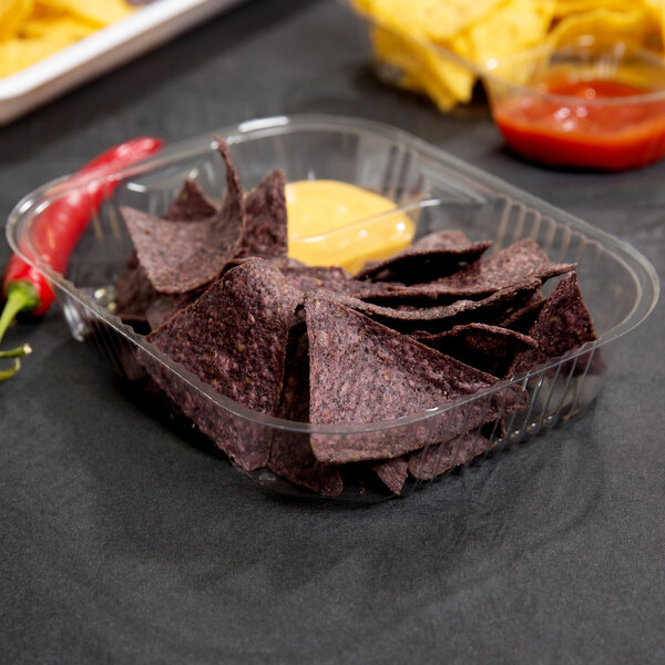Carnival King Large Two Compartment Plastic Nacho Tray - 500/Case