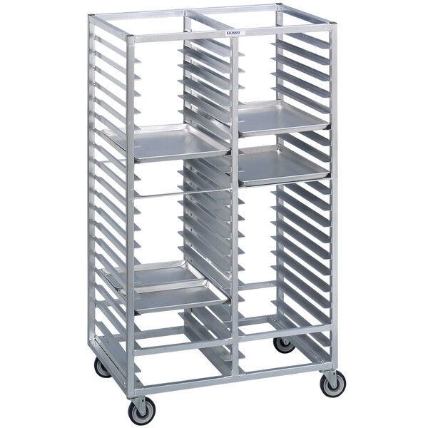 Channel 465A 80 Tray Bottom Load Double Aluminum Cafeteria Tray Rack ...