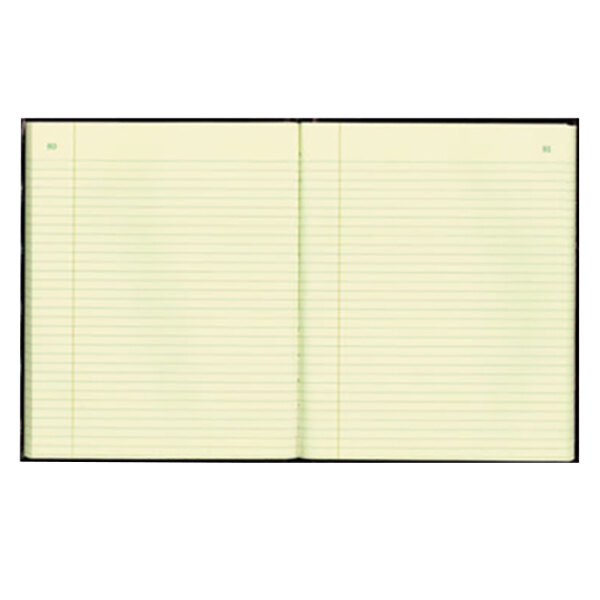 National 57131 Texthide 14 1/4" x 8 3/4" Black / Burgundy Record Book ...