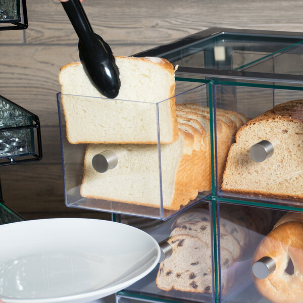 Cal-Mil 1586-74 Soho Four Drawer Silver Steel Bread Case - 14" x 13" x ...