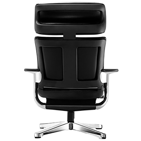 Eurotech Seating NUVEMBLK Nuvem Black Leather Lounge Office Chair with ...