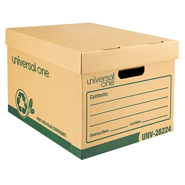 Universal UNV28224 100% Recycled 12" x 15" x 10" Heavy-Duty Kraft ...