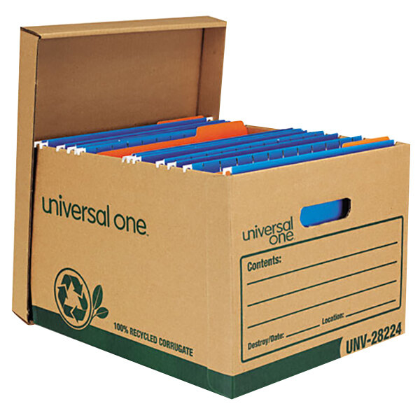 Universal UNV28224 100% Recycled 12" x 15" x 10" Heavy-Duty Kraft ...
