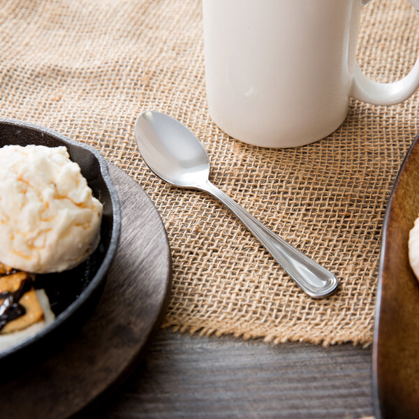 Acopa Edgewood 5 3/4" 18/0 Stainless Steel Heavy Weight Teaspoon - 12/Case