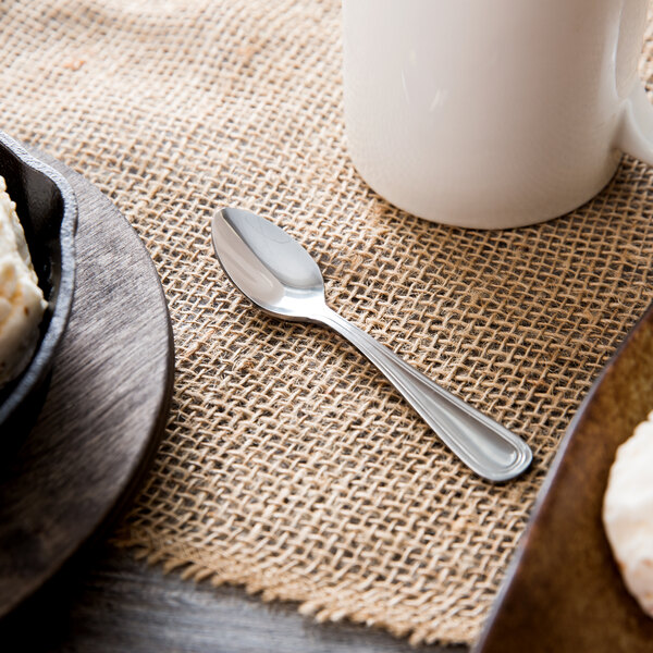 Acopa Edgewood 4 1/4" 18/0 Stainless Steel Heavy Weight Demitasse Spoon ...