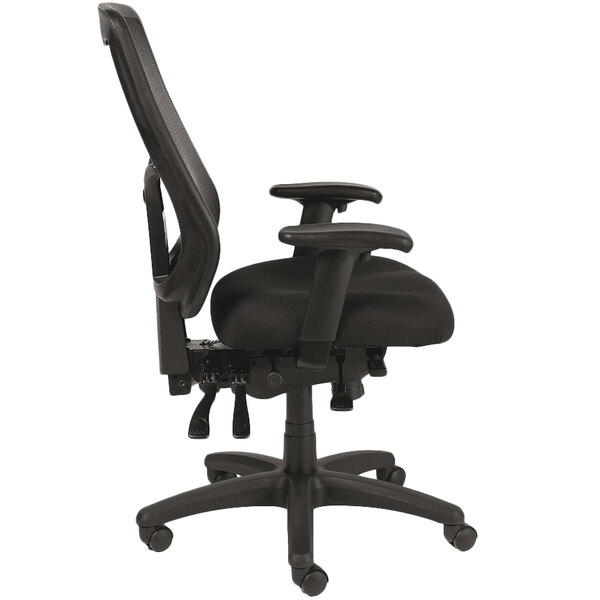 Eurotech Seating MFHB9SL-5806 Apollo Black Dove Fabric / Mesh Multi-Function High Back Swivel ...