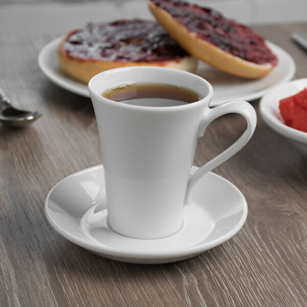 Libbey BW-1160 Basics 4 1/2" Bright White Porcelain Espresso Saucer ...