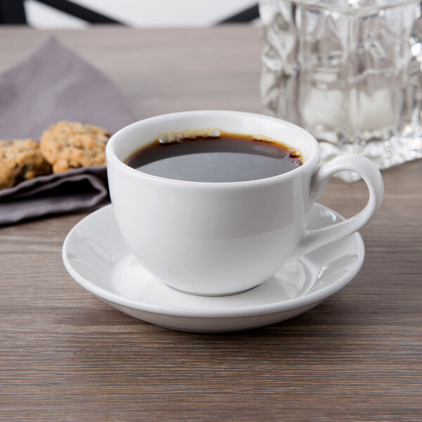 Libbey BW-1162 Basics 5 3/4" Bright White Porcelain Saucer - 36/Case