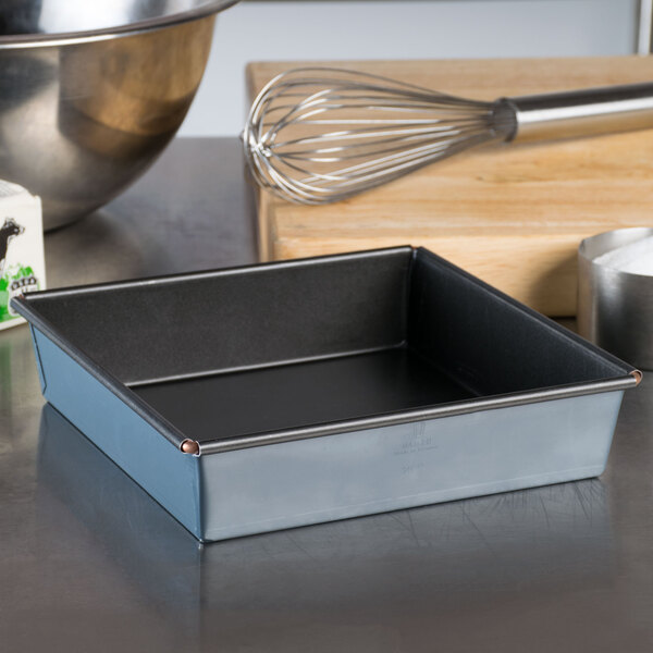 Matfer Bourgeat 331664 Exopan Steel 7 3/4" x 7 3/4" x 2" Non-Stick ...