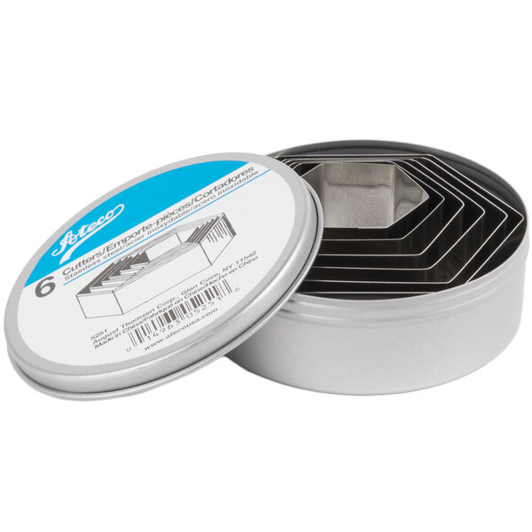 Ateco 5251 6-Piece Stainless Steel Hexagon Cutter Set