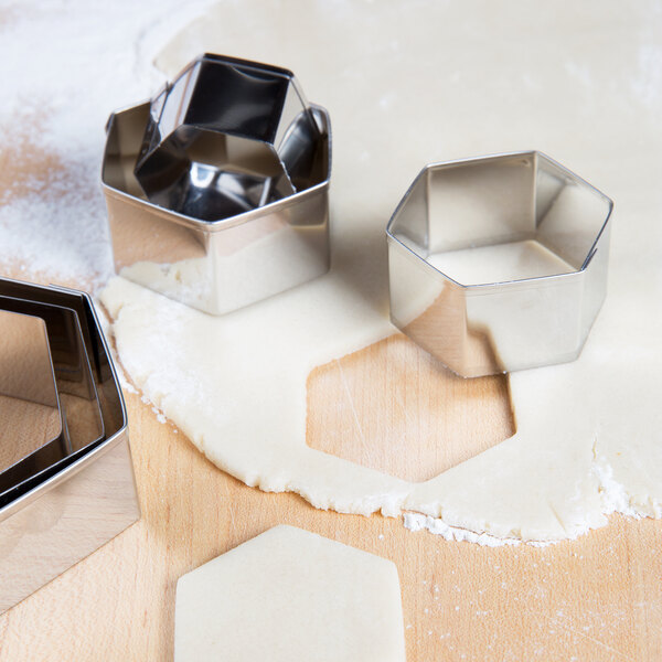 Ateco 5251 6-Piece Stainless Steel Hexagon Cutter Set