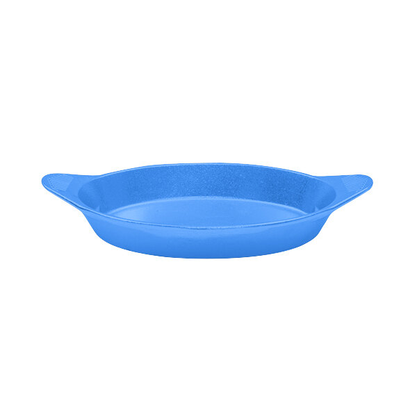 Tablecraft CW1725CBL 16 oz. Cobalt Blue Cast Aluminum Oval Server with ...