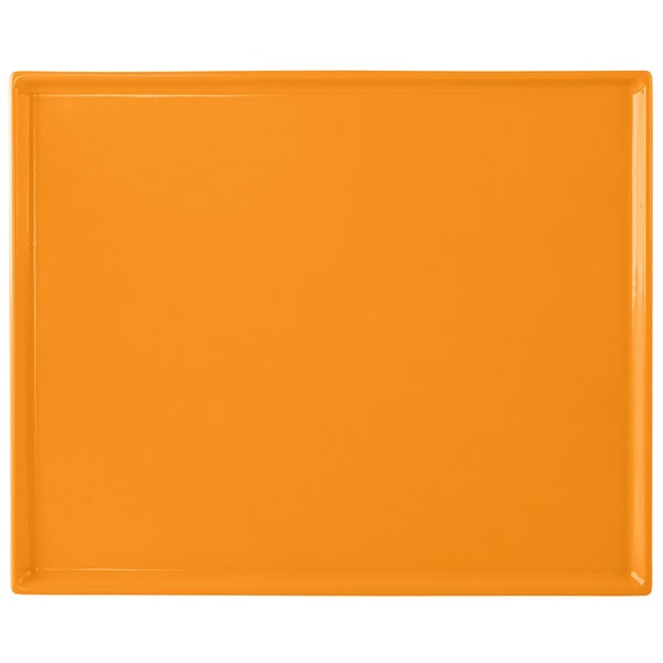 Tablecraft CW2112X 12 7/8" x 10 1/2" x 3/8" Orange Cast Aluminum ...