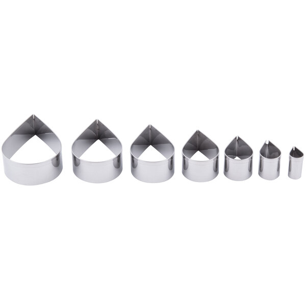 Ateco 5266 7-Piece Stainless Steel Teardrop Cutter Set
