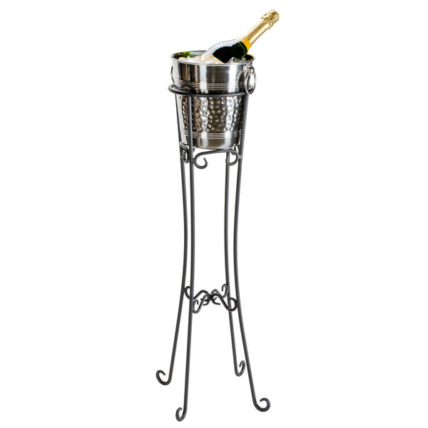American Metalcraft WB9 5 Qt. Hammered Stainless Steel Wine Bucket