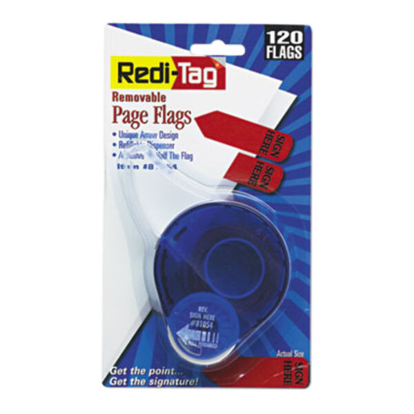 Redi-Tag 81054 Reversible Red 1 3/4" x 9/16" "Sign Here" Arrow Page ...