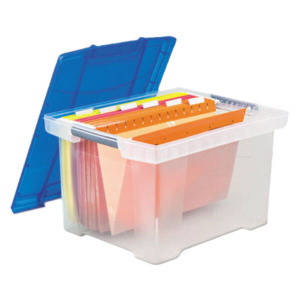 Storex 61508U01C Clear Plastic Letter / Legal File Storage Box with ...