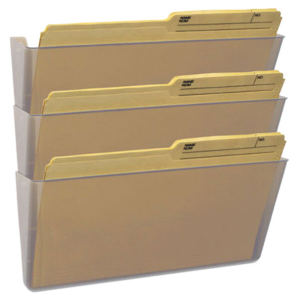 Storex 70229U06C Clear 3 Pocket Legal Sized Wall File Set