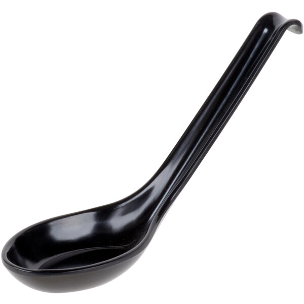 Thunder Group 7200BK Classic Black 0.6 oz. Melamine Asian Soup Spoon ...