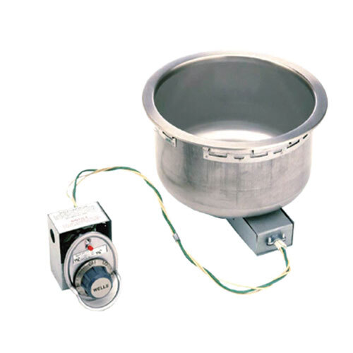 Wells 5P-SS10D-120 11 Qt. Round Drop-In Soup Well with Drain- Top Mount ...