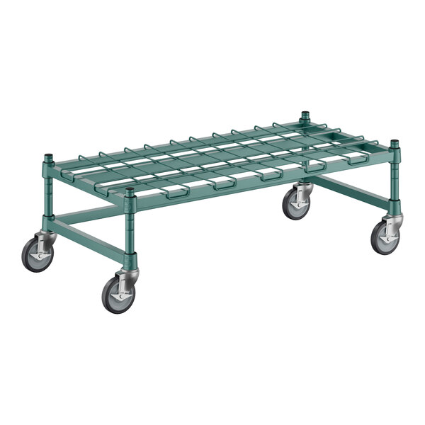 Regency 18" x 36" Heavy-Duty Mobile Green Dunnage Rack with Mat