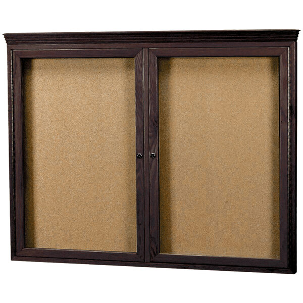 Aarco WBC3648RC 36" x 48" Enclosed Hinged Locking 2 Door Bulletin Board ...