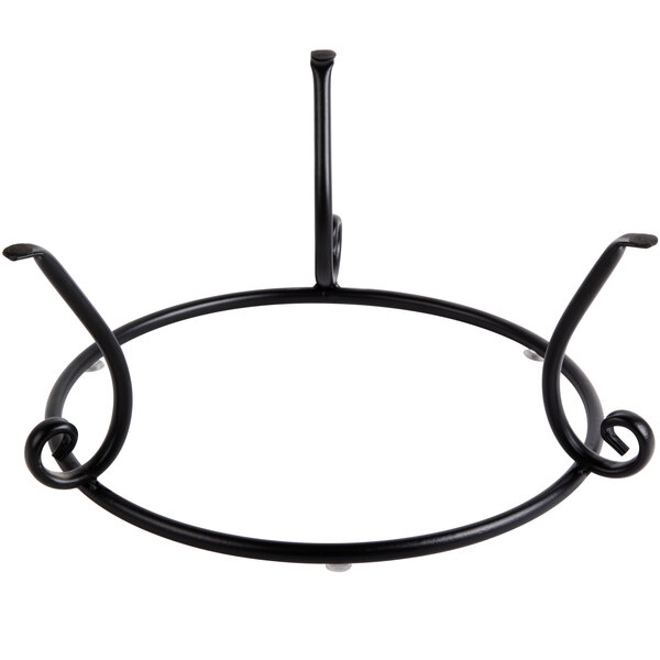 Libbey BF-17 13 1/2" x 5 1/2" Round Black Metal 1-Tier Banquet Display ...