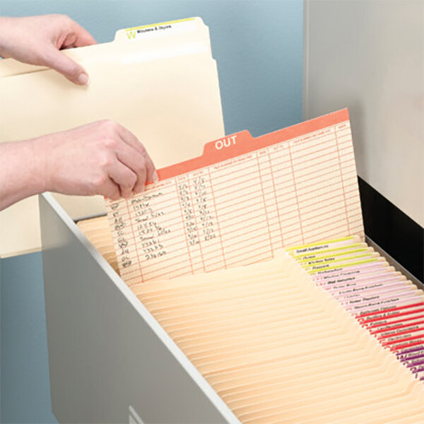 Smead 51910 Charge-Out Manila / Red Record Guide with 1/5 Tab, Letter ...