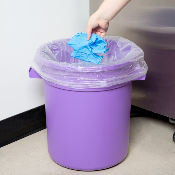 Carlisle 34101089 Bronco 10 Gallon Purple Round Trash Can