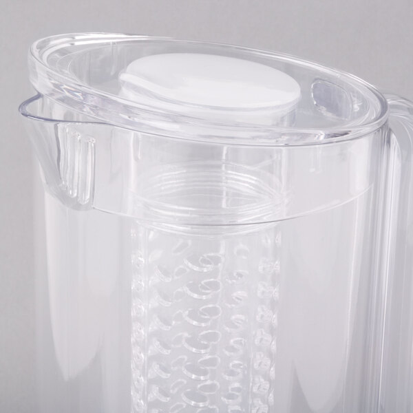 Tablecraft PP322FIN 2 Qt. Plastic Pitcher with Infusion Chamber