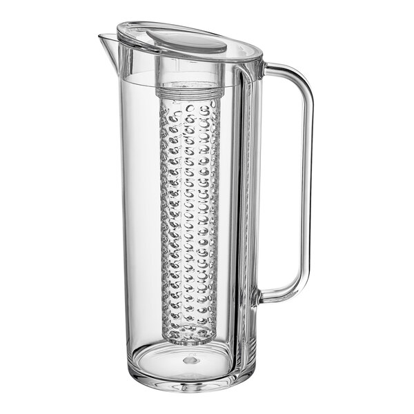 Tablecraft PP322FIN 2 Qt. Plastic Pitcher with Infusion Chamber