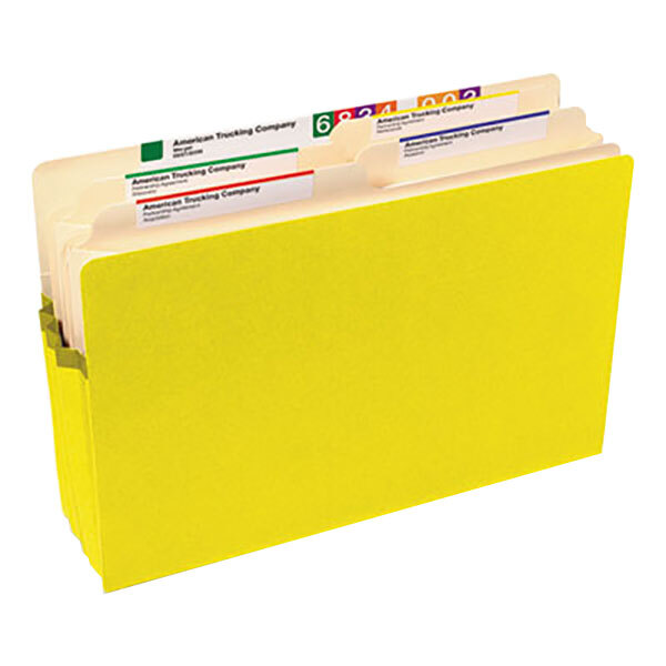 Smead 74233 Legal Size File Pocket - 3 1/2" Expansion with Straight Cut ...