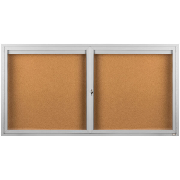 Aarco DCC3672RI 36" x 72" Enclosed Hinged Locking 2 Door Satin Anodized ...