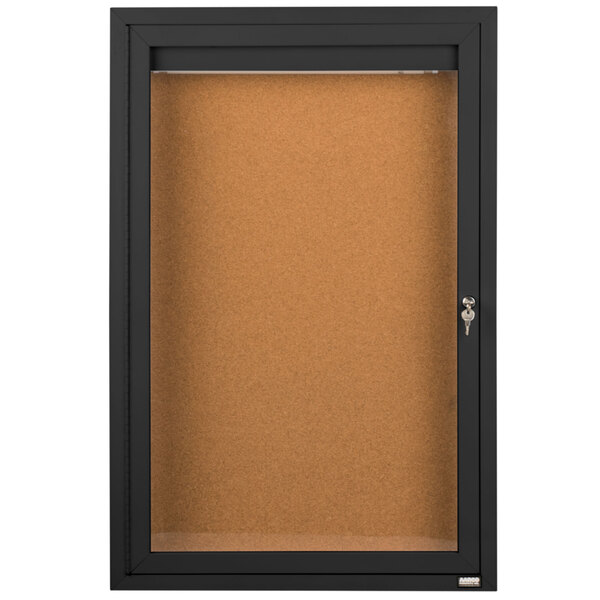 Aarco DCC4836RIBK 48" x 36" Enclosed Hinged Locking 1 Door Powder ...