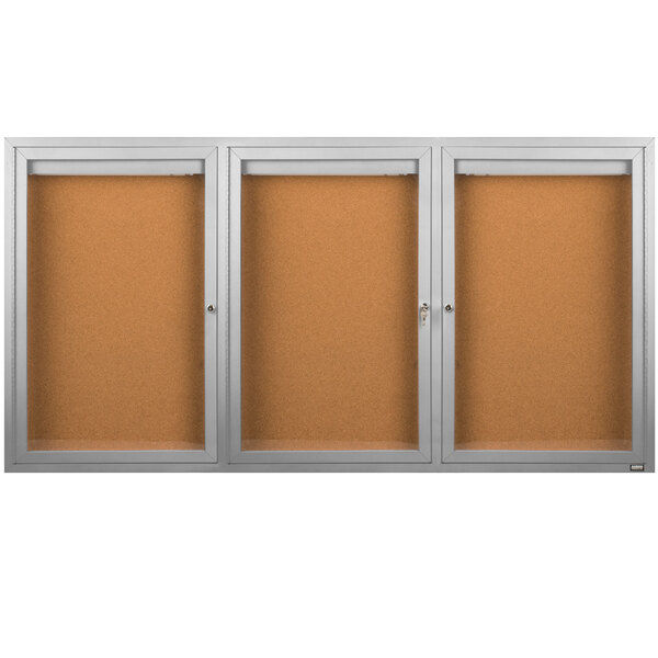 Aarco DCC4896-3RI 48" x 96" Enclosed Hinged Locking 3 Door Satin ...