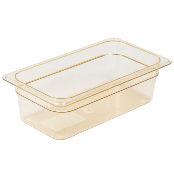 Carlisle 3086113 StorPlus 1/3 Size Amber High Heat Plastic Food Pan - 4 ...